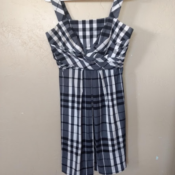 Donna Ricco | Dresses | Bogo Fit And Flare Plaid Dress Black And White ...